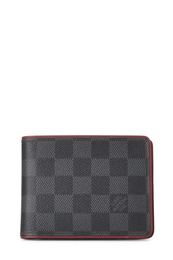LOUIS VUITTON Damier Graphite Multiple Wallet - Red