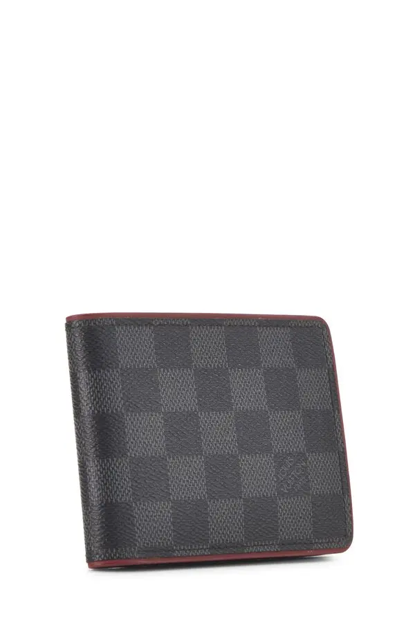 LOUIS VUITTON Damier Graphite Multiple Wallet - Red