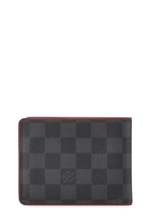 LOUIS VUITTON Damier Graphite Multiple Wallet - Red