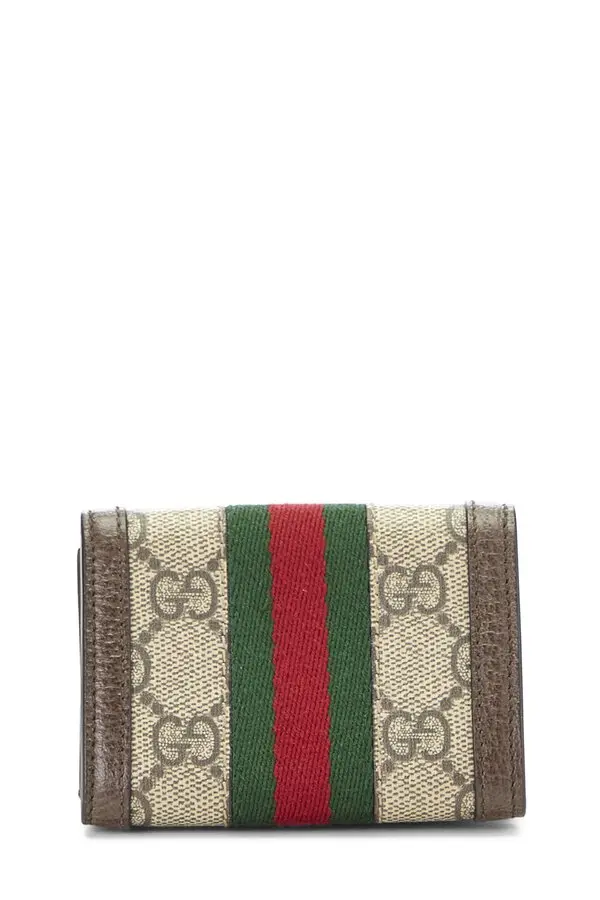 Gucci Original Gg Supreme Canvas Ophidia Compact Wallet - Brown