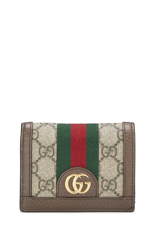 Gucci Original Gg Supreme Canvas Ophidia Compact Wallet - Brown