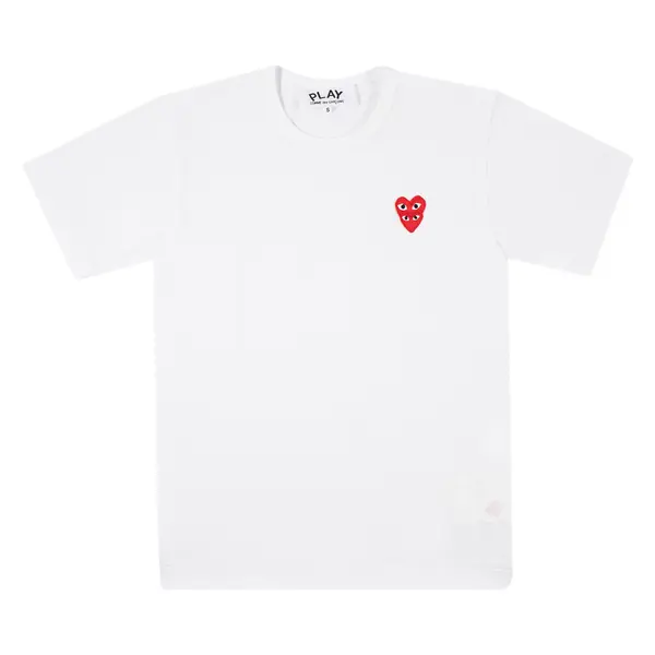 Play Comme Des Garcon Heart Logo Short-sleeve T-shirt - White