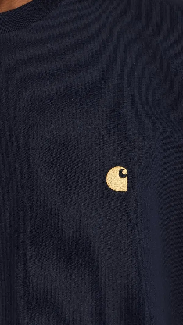 Carhartt Work In Progress Short Sleeve Chase T-shirt - Dark Navy/gold