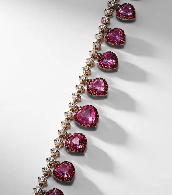 KAMYEN 18kt Rose Gold Choker With Marquise And Pear-cut Rubies And Round-cut Diamonds