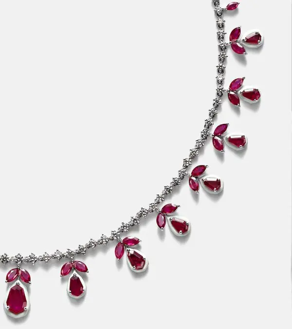 KAMYEN 18kt Rose Gold Choker With Rubies And Diamonds