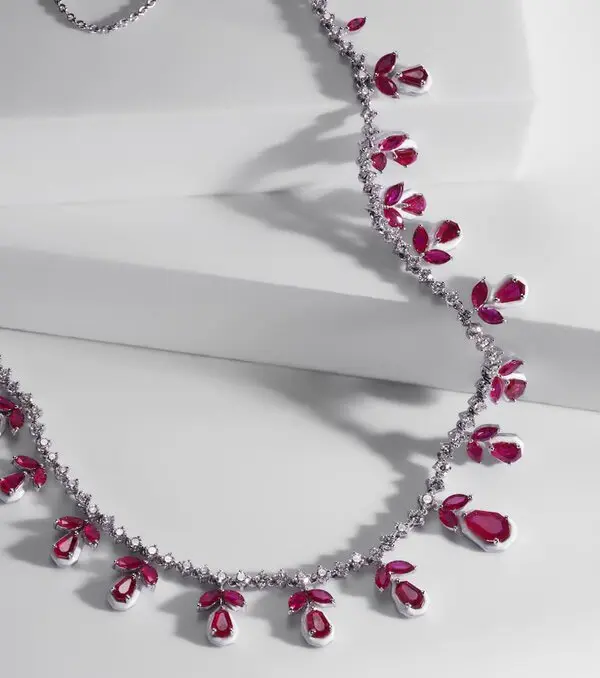 KAMYEN 18kt Rose Gold Choker With Rubies And Diamonds