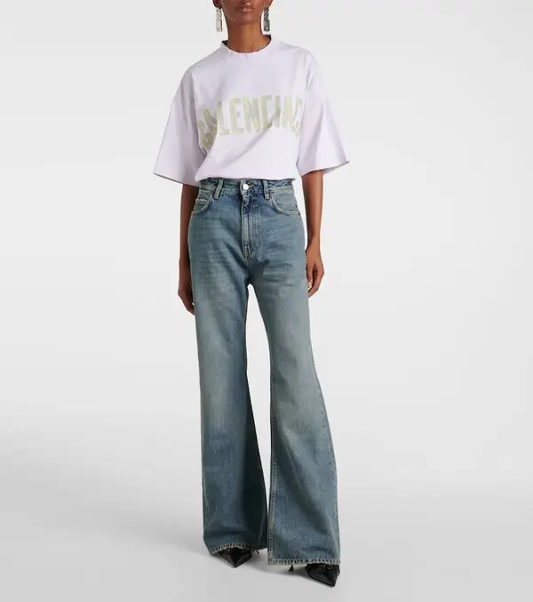 Balenciaga Mid-rise Flared Jeans - Blue