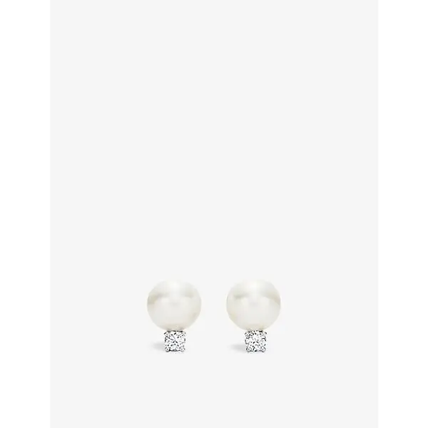 Tiffany & Co. Signature Akoya Pearl And Diamond Earrings - 18ct White Gold