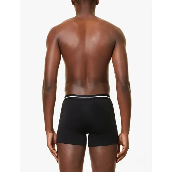 BOSS Branded Waistband Stretch-cotton Boxer Briefs - Black