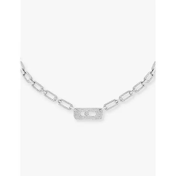 Messika Move Link Pavé Diamond Necklace - White Gold