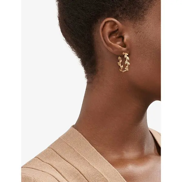 Tiffany & Co. Paloma Picasso Olive Leaf 18ct Yellow Hoop Earrings