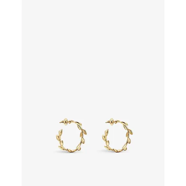 Tiffany & Co. Paloma Picasso Olive Leaf 18ct Yellow Hoop Earrings