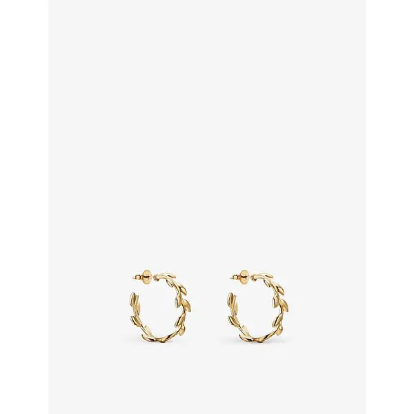 Tiffany & Co. Paloma Picasso Olive Leaf 18ct Yellow Hoop Earrings