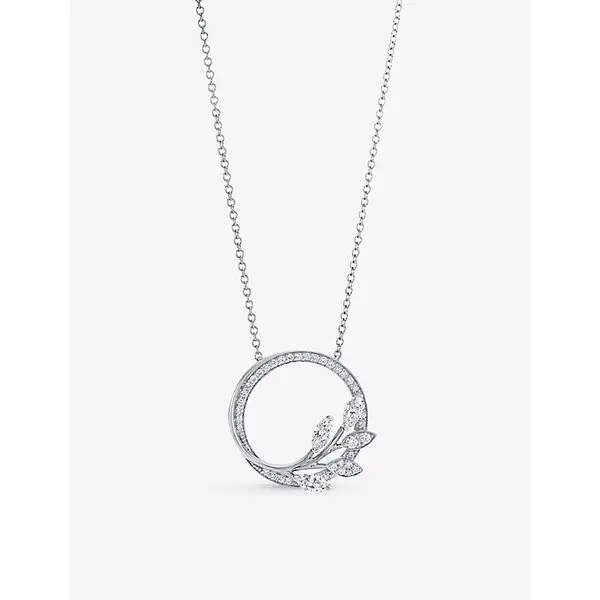 Tiffany & Co. Victoria Vine Circle Diamond Pendant Necklace - Platinum
