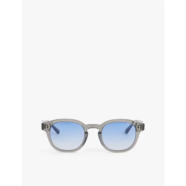 MESSYWEEKEND Billie Round Frame Sunglasses - Grey Crystal/blue