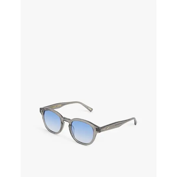 MESSYWEEKEND Billie Round Frame Sunglasses - Grey Crystal/blue