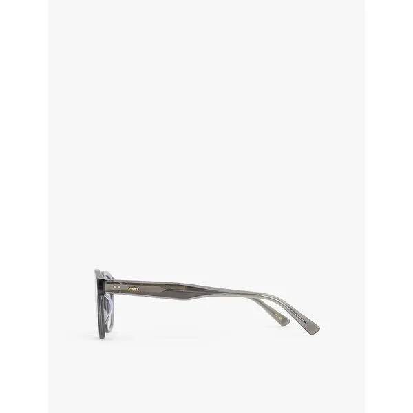 MESSYWEEKEND Billie Round Frame Sunglasses - Grey Crystal/blue