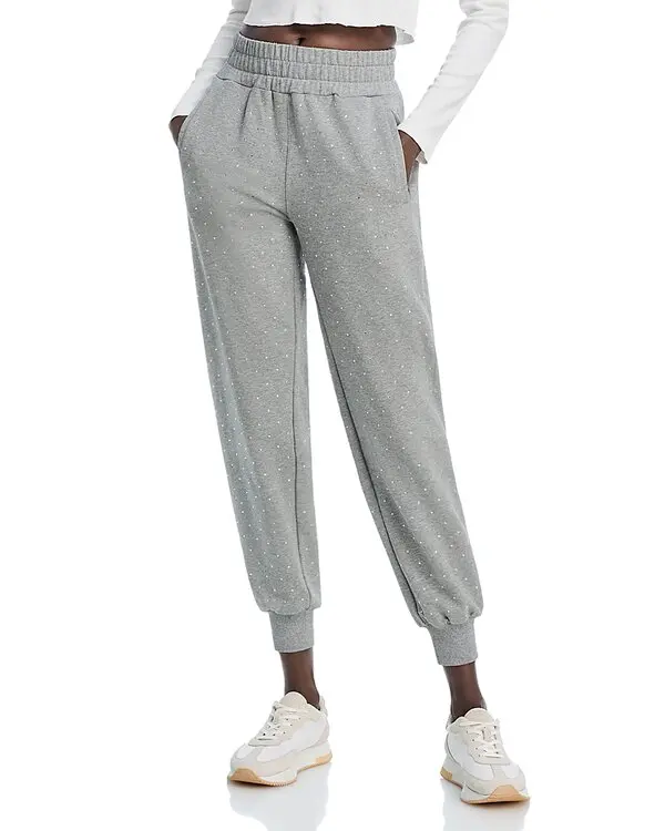 Generation Love Ruel Crystal Embellished Sweatpants - Heather Grey