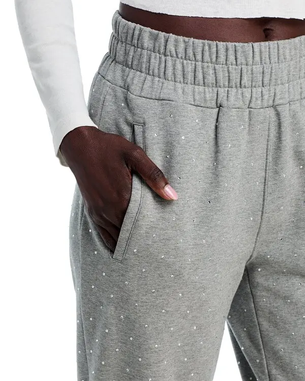 Generation Love Ruel Crystal Embellished Sweatpants - Heather Grey