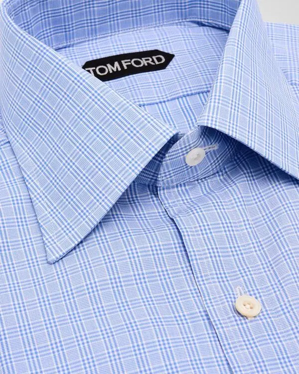 TOM FORD Apos;s Twill Check Slim-fit Dress Shirt - Denim
