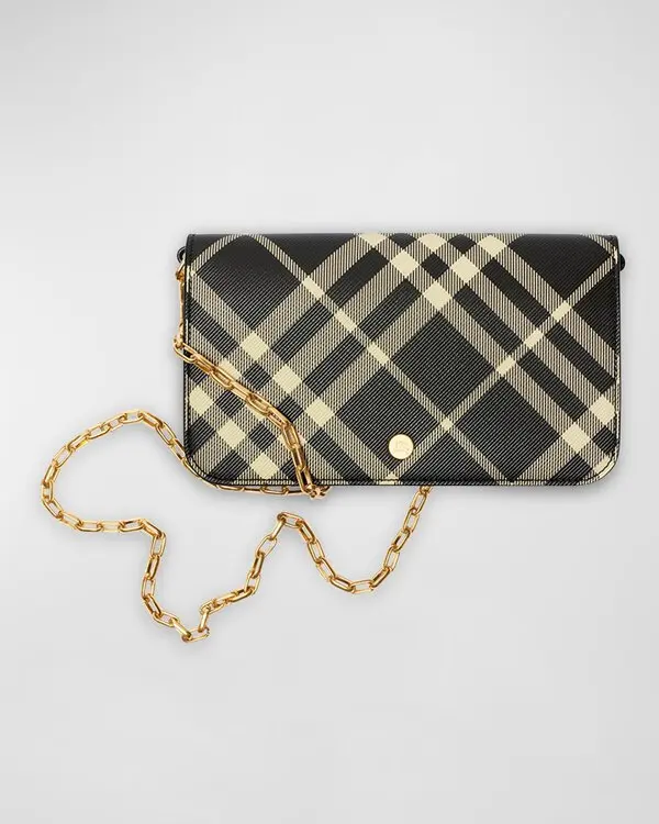 Burberry Check Canvas Wallet On Chain