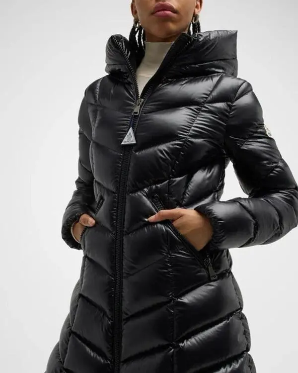 Moncler Marus Long Chevron-quilted Jacket - Black