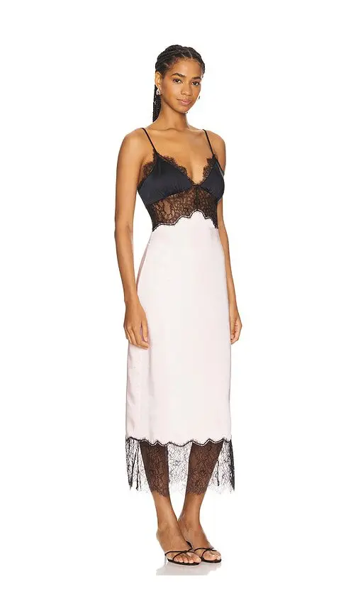 lpa pink dress LPA Polka Dot Print Midi Length Dress - Pink Dresses, Clothing - WLPAA26701