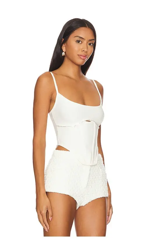 Superdown Gia Corset Top With Rhinestone Embellished Cut-out