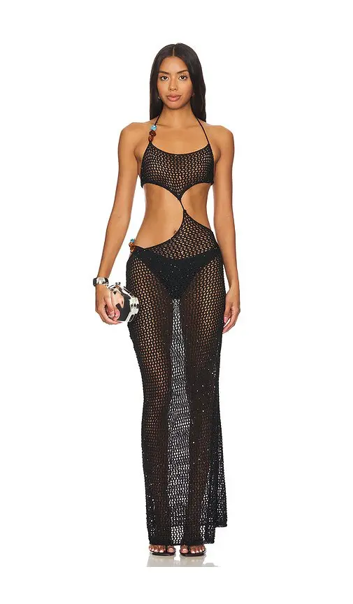 Jaded London Halter Maxi Dress In Crochet Sequin - 46% Off | Editorialist