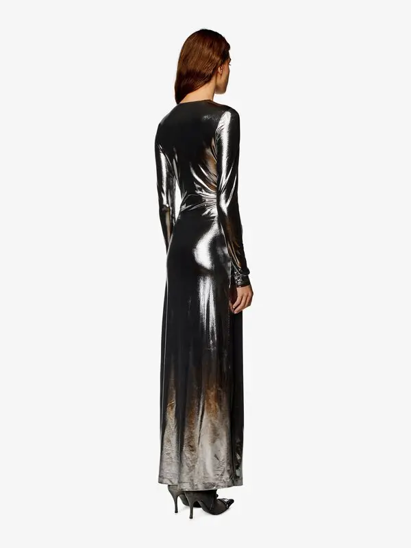 Diesel Metallic Stretch Jersey Dress In Silver - 30% Off | Editorialist