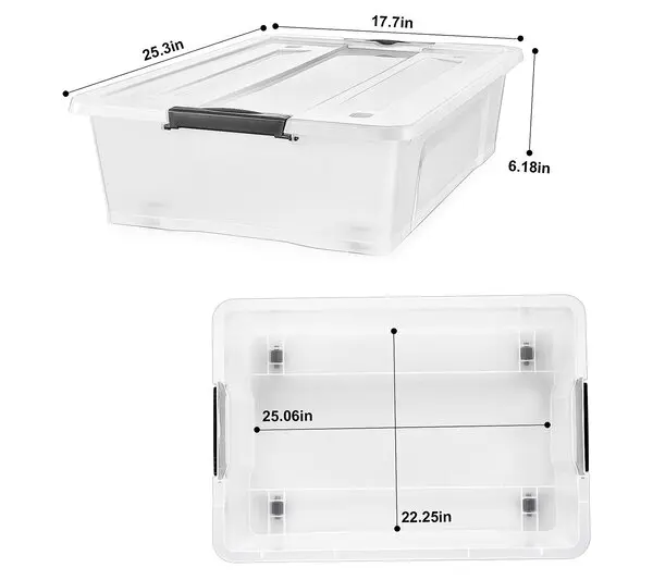 SORBUS 40qt Underbed Storage Bins With Wheels & Lids 4pk