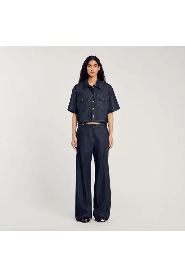 Sandro Raw Wide-leg Jeans
