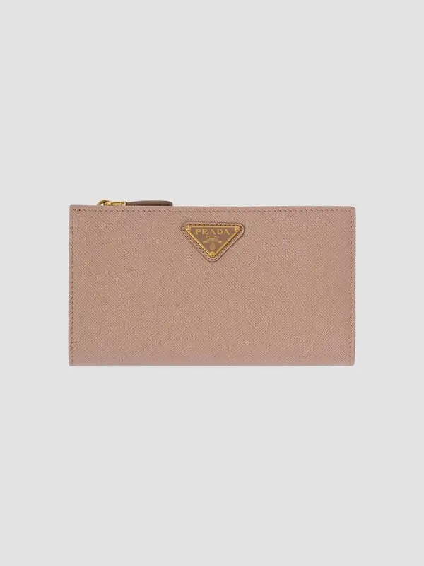 Prada Large Saffiano Leather Wallet - Beige