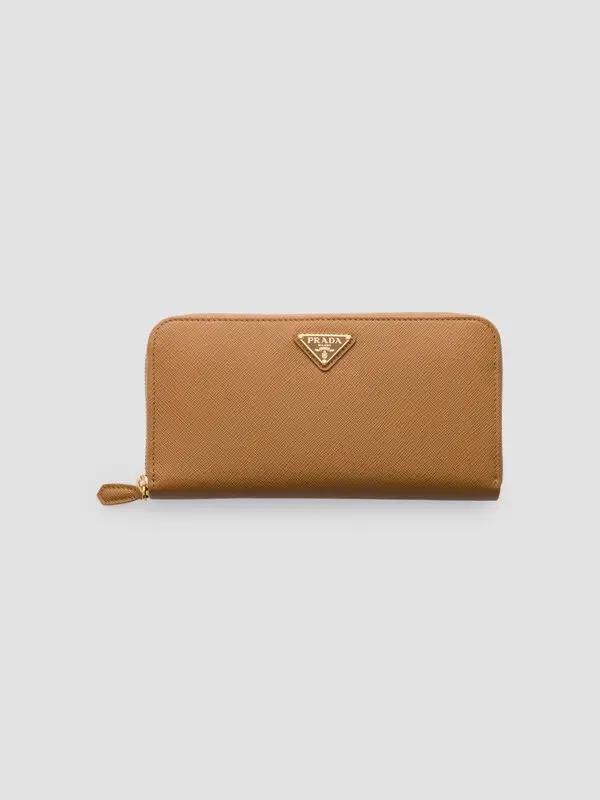 Prada Large Saffiano Leather Wallet - Brown