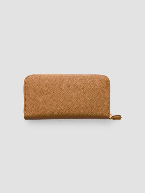 Prada Large Saffiano Leather Wallet - Brown