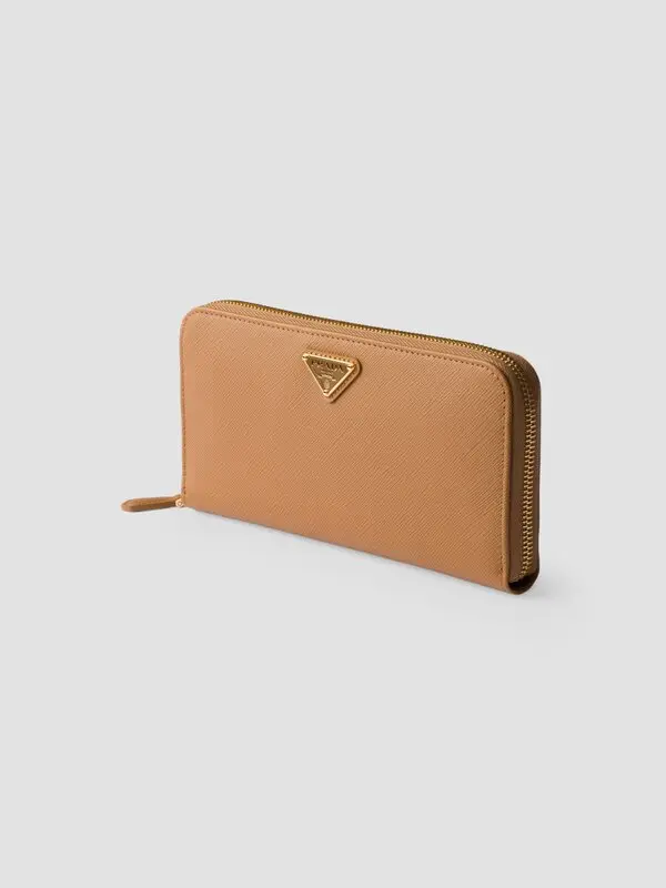 Prada Large Saffiano Leather Wallet - Brown