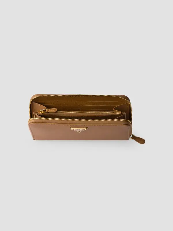 Prada Large Saffiano Leather Wallet - Brown