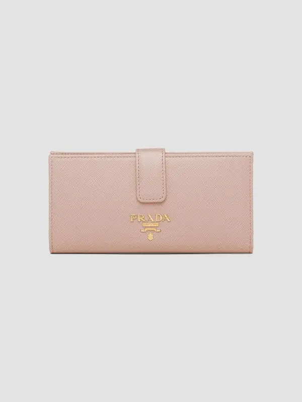 Prada Large Saffiano Leather Wallet - Pink