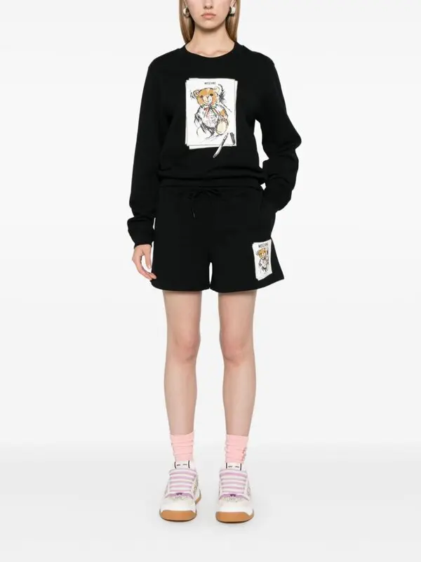 Moschino Teddy Bear-print Shorts - Black