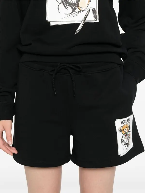 Moschino Teddy Bear-print Shorts - Black