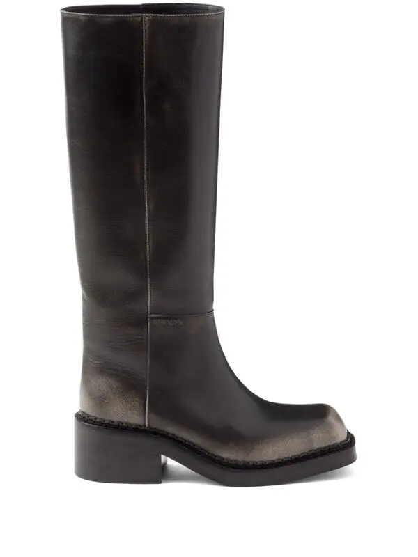 Prada Leather Knee-high Boots