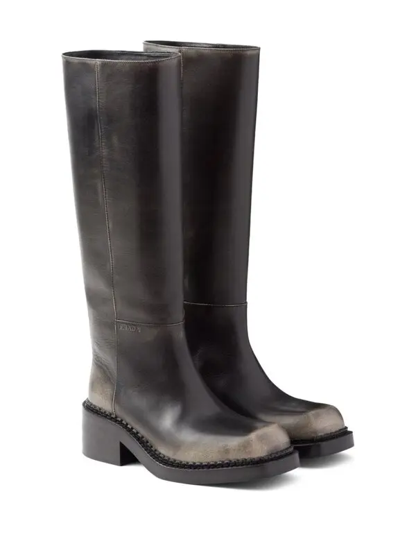Prada Leather Knee-high Boots
