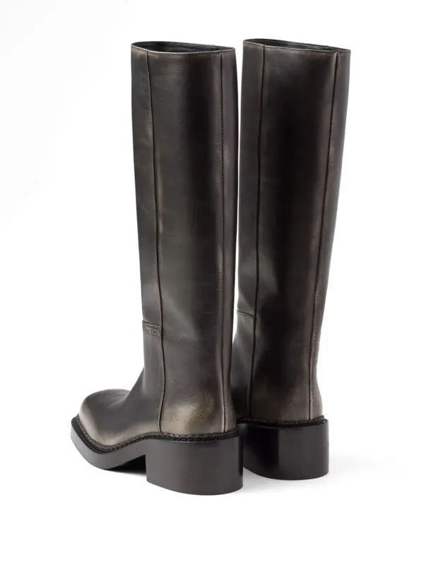 Prada Leather Knee-high Boots