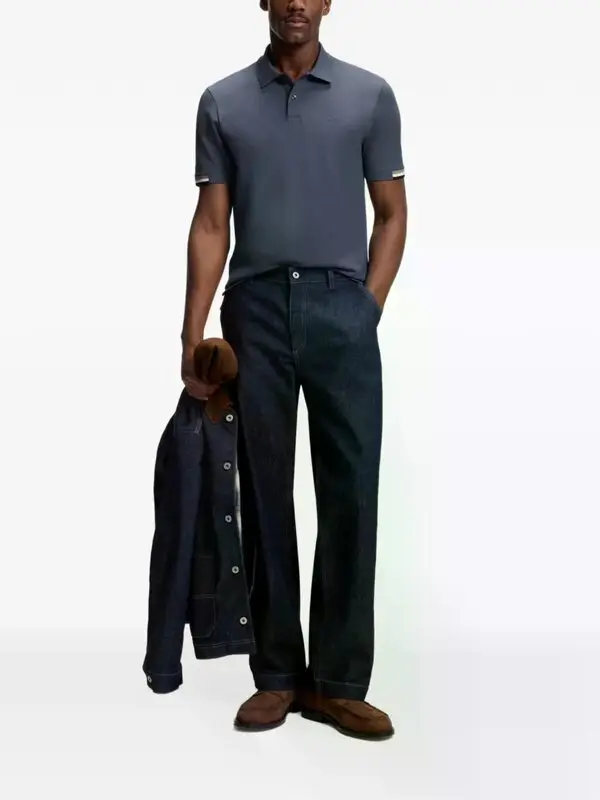 BOSS Logo-emed Polo Shirt - Blue