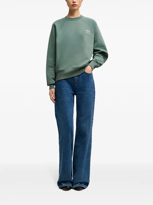AMI Paris Organic-cotton Sweatshirt - Green