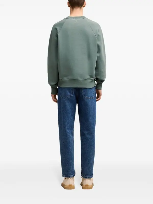 AMI Paris Organic-cotton Sweatshirt - Green