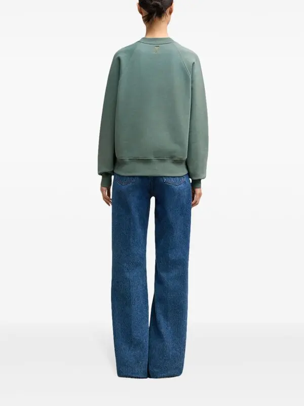 AMI Paris Organic-cotton Sweatshirt - Green