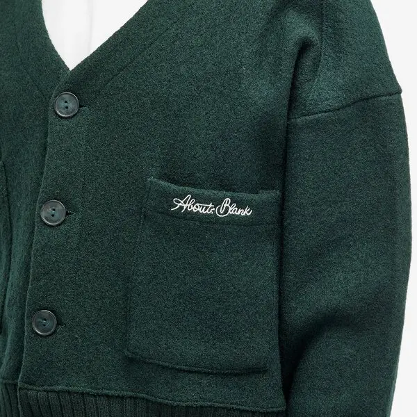 About:Blank Pocket Logo Cardigan - Epsom Green | Editorialist