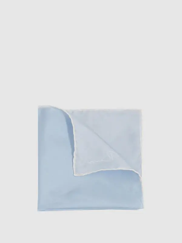 REISS Ceremony Silk Pocket Square - Light Blue