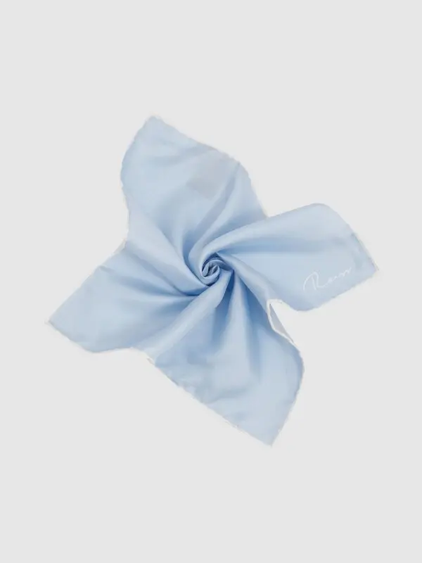 REISS Ceremony Silk Pocket Square - Light Blue